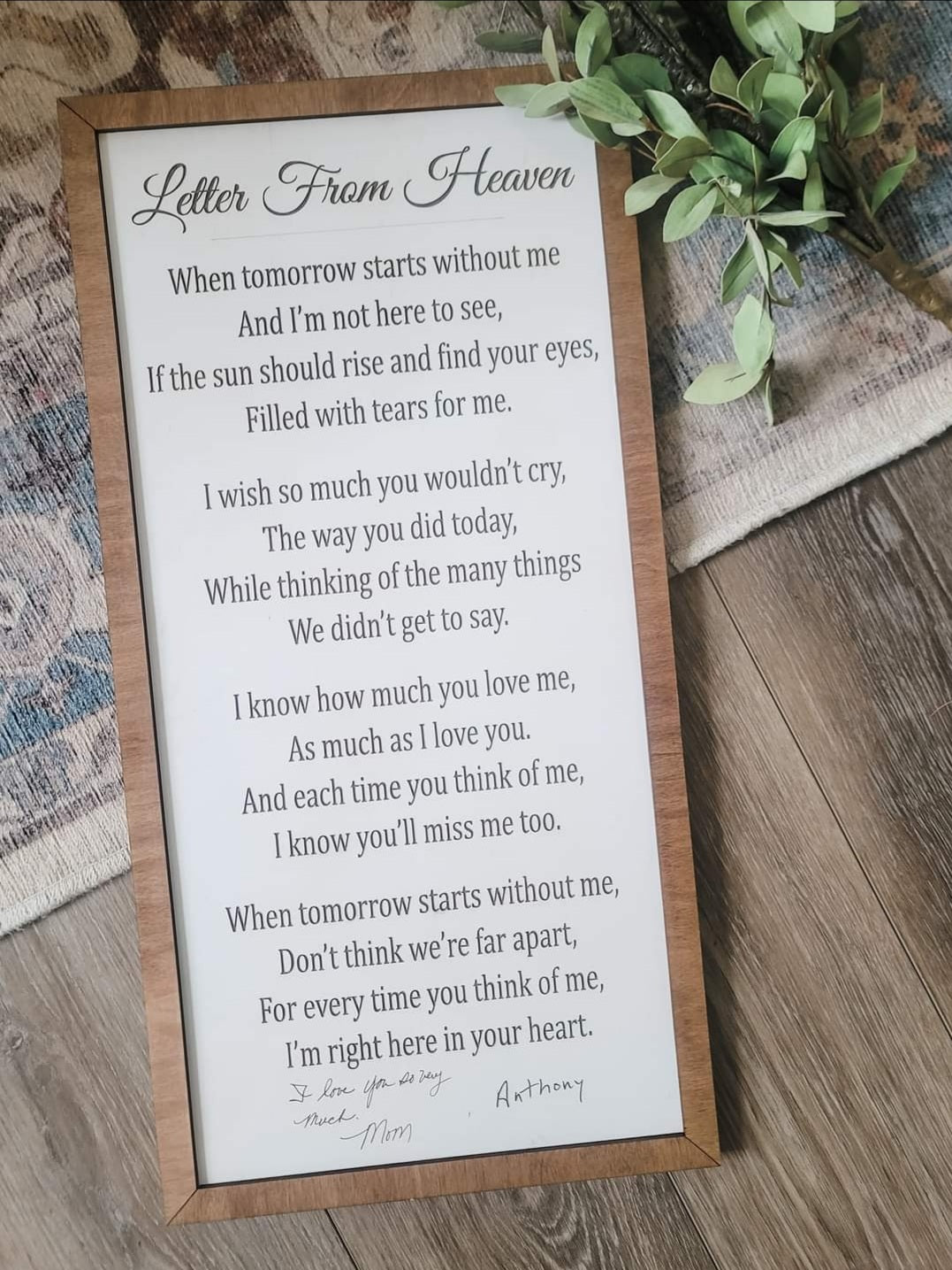 Poem Letter From Heaven